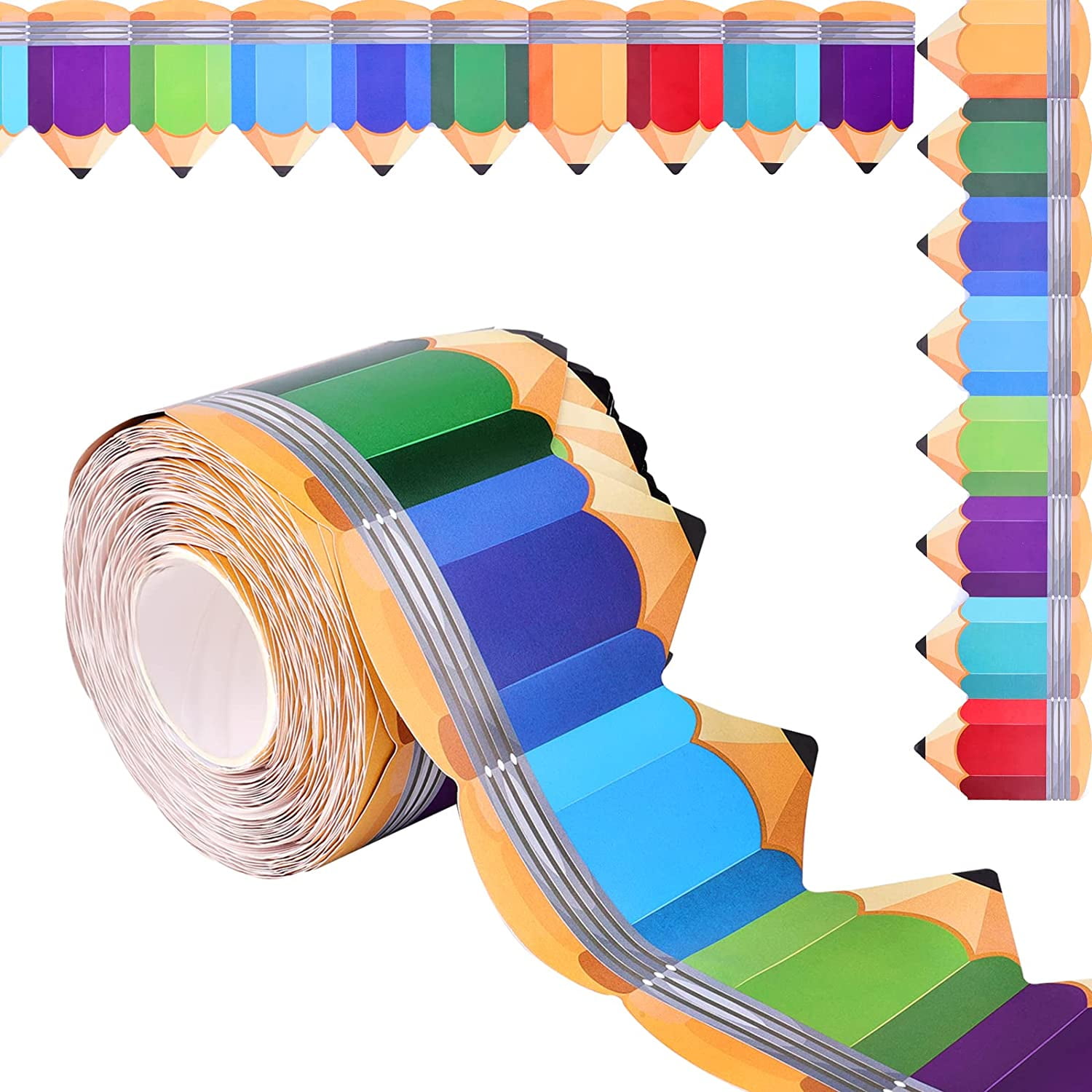 Pencils Border Trim - 66ft/20m Bulletin Board Borders, Colorful Back-to ...