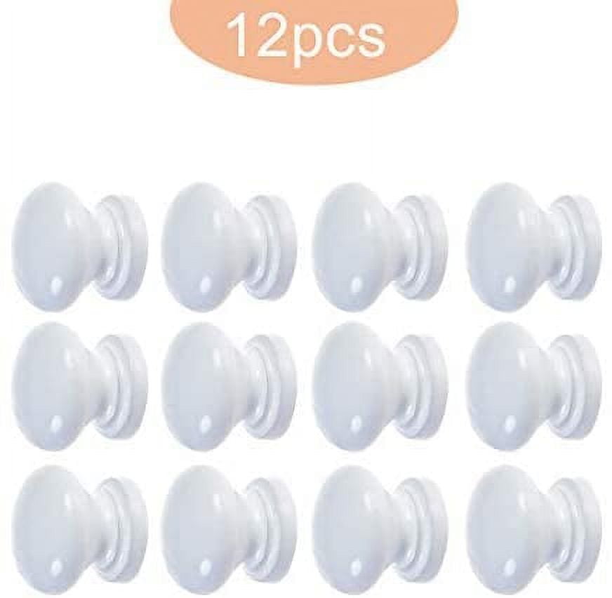 Penck 12-Pack Cabinet Drawer Wood Knobs, White Closet Dresser Door ...