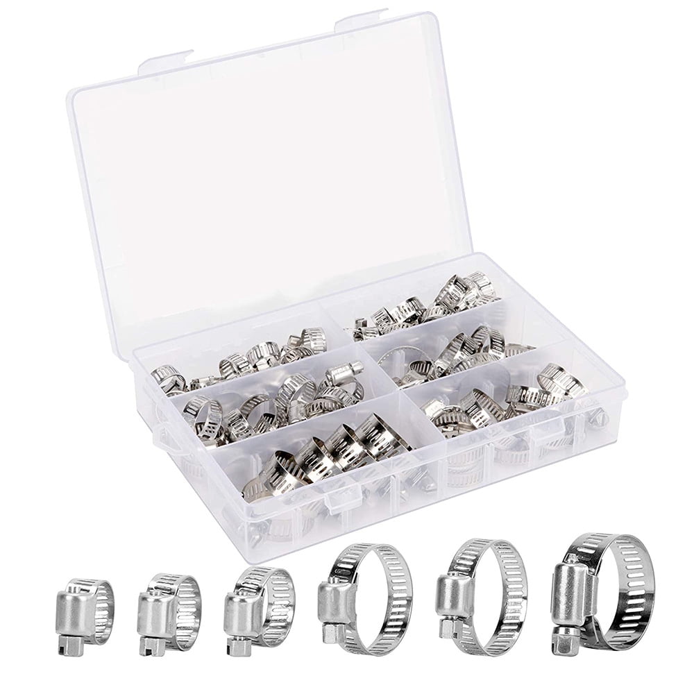 Penck 65PCS Hose Clamp Kit,6 Sizes (6-32mm), 304 Stainless Steel Hose ...