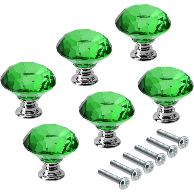 Penck Crystal Drawer Pulls, Drawer Glass Knobs 30 mm Cabinets Diamond ...
