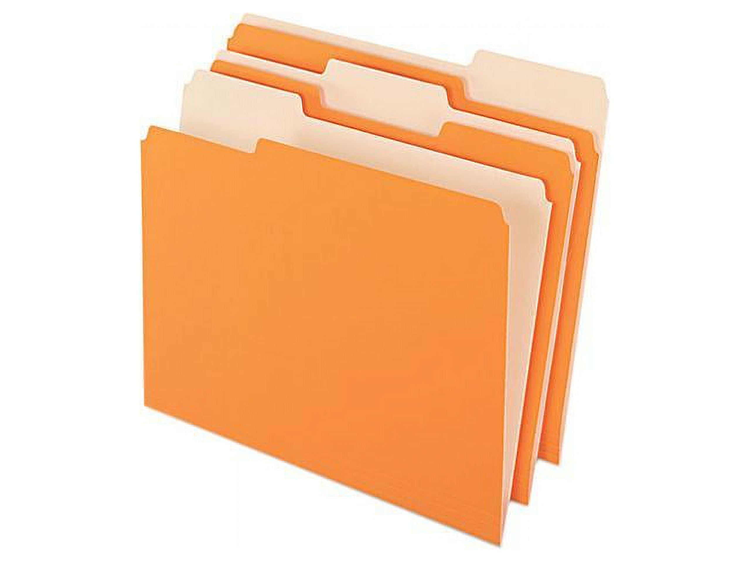 Pendaflex 1521/3ORA Two-Tone File Folders, 1/3 Cut Top Tab, Letter ...