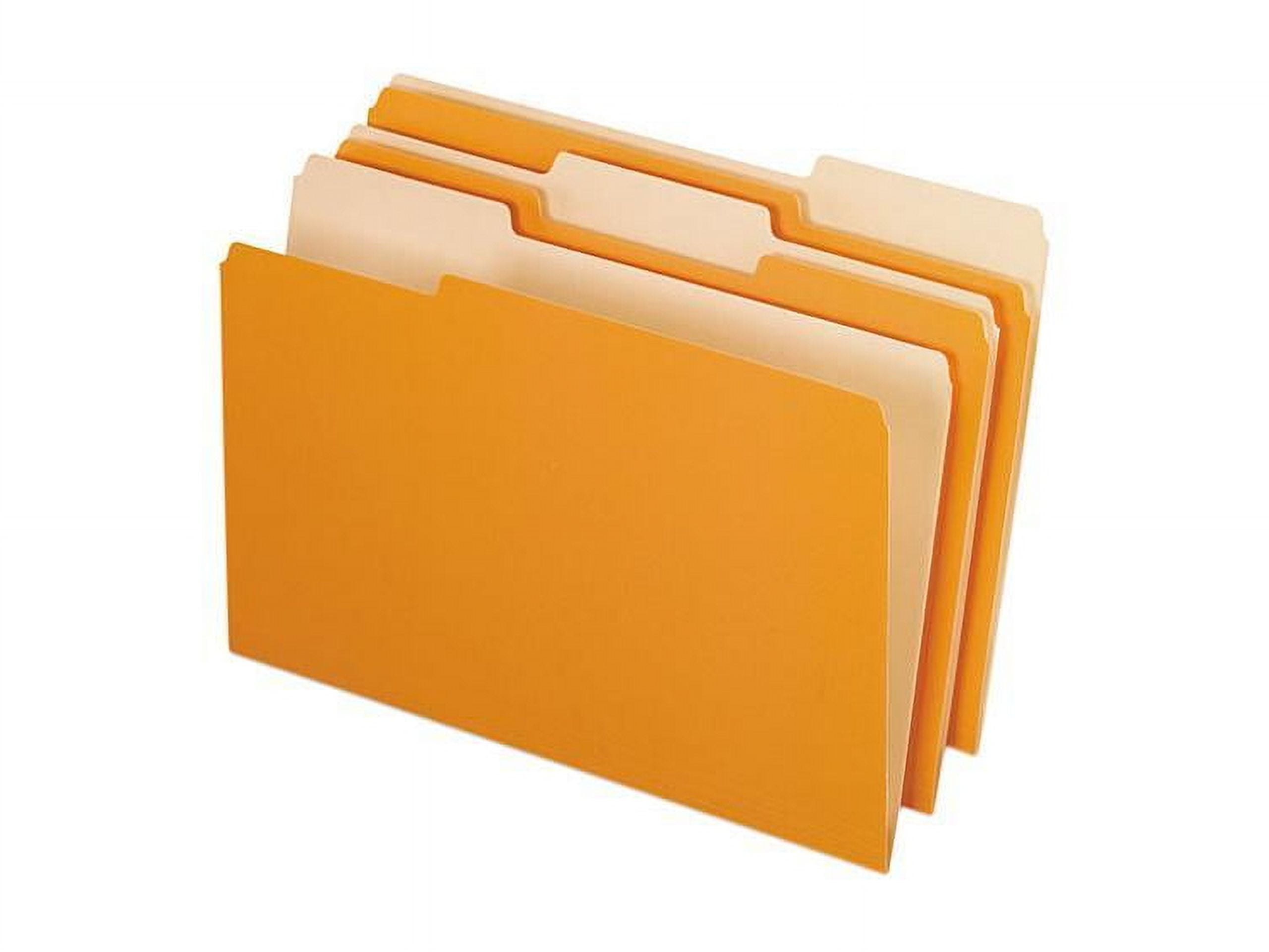 Pendaflex 1531/3ORA Two-Tone File Folders, 1/3 Cut Top Tab, Legal ...