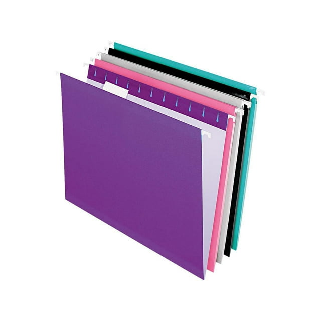 Pendaflex Reinforced Hanging Folders, Letter Size, Pastel Colored Box ...