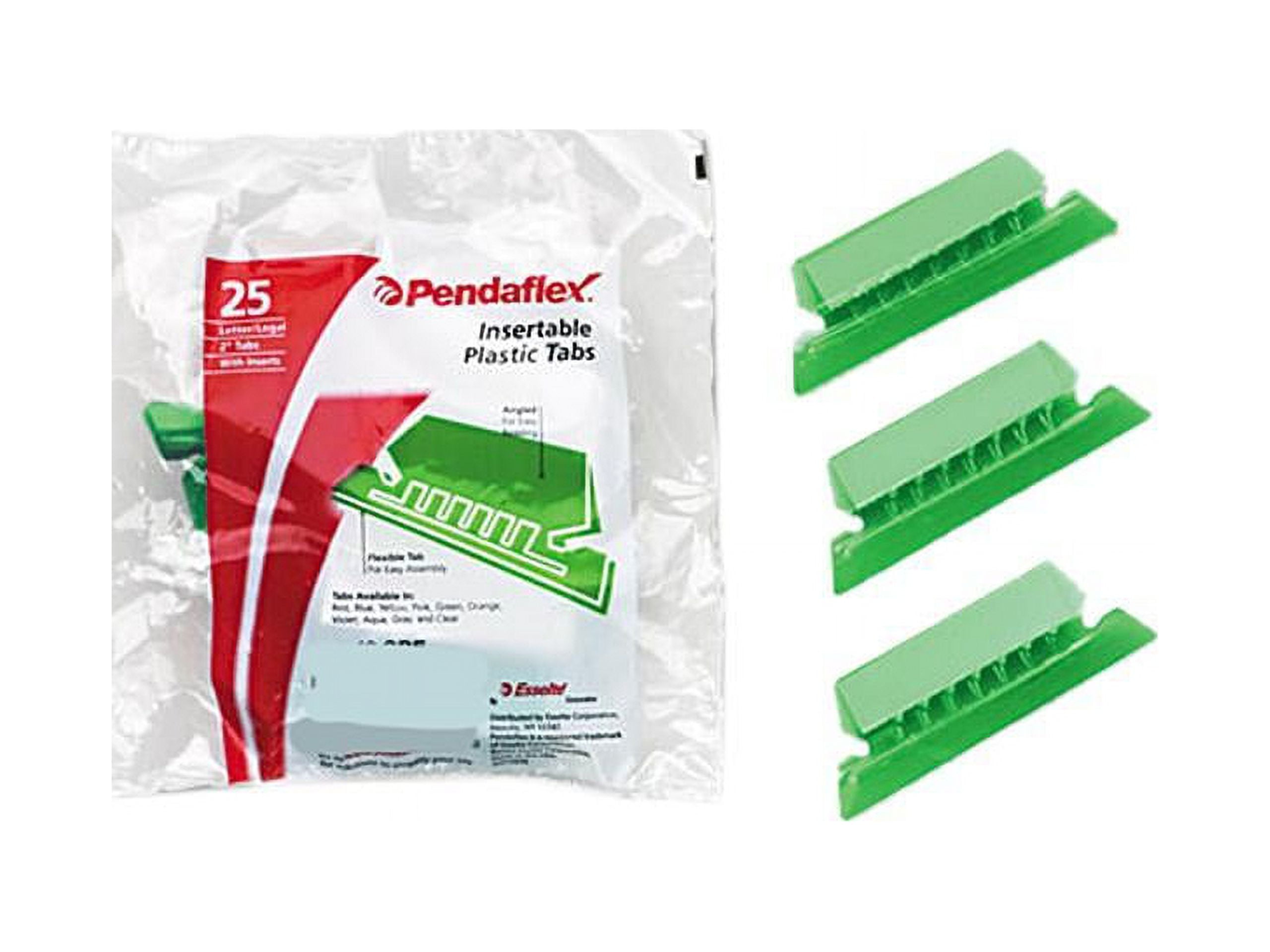 Pendaflex 42-GRE Hanging File Folder Tabs, 1/5 Tab, Two Inch, Green Tab ...