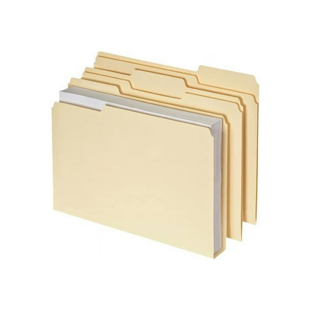 Pendaflex 54459 DoubleStuff File Folders, 1/3 Cut, Letter, Manila, 50 ...