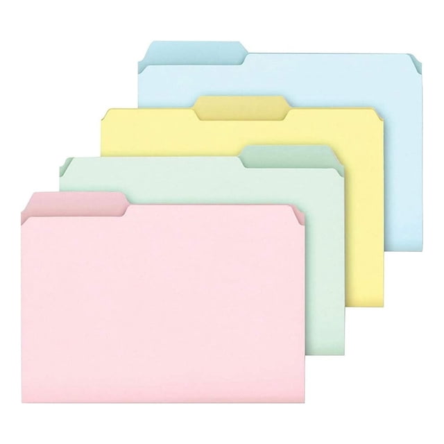 Pendaflex C2113PASR Pastel Color File Folders, 1/3 Cut Top Tab, Letter ...