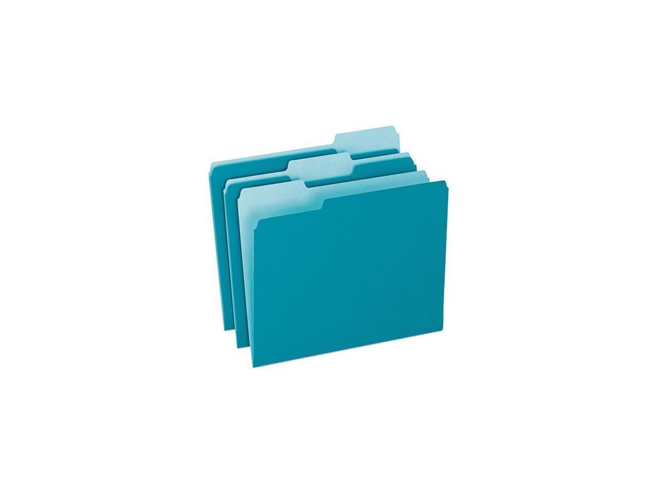 Pendaflex Colored File Folders 1/3 Cut Top Tab Letter Teal/Light Teal ...