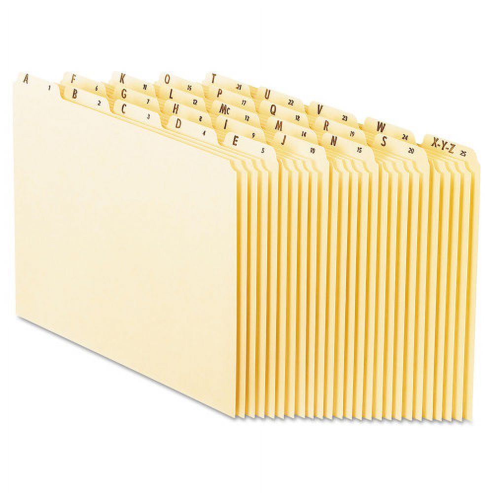 Pendaflex EN225 Recycled Top Tab File Guides, Alpha, 1/5 Tab, Manila ...
