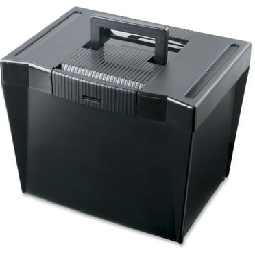 Sterilite Black Plastic File Box, Portable Storage for Letter-Sized ...