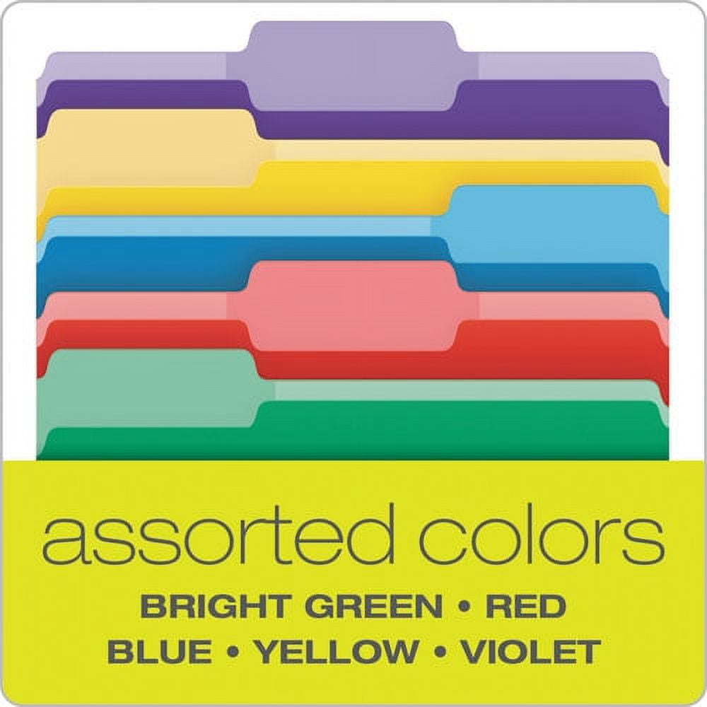 Pendaflex File Folders with Erasable Tabs, 1/3-Cut Tabs: Assorted ...