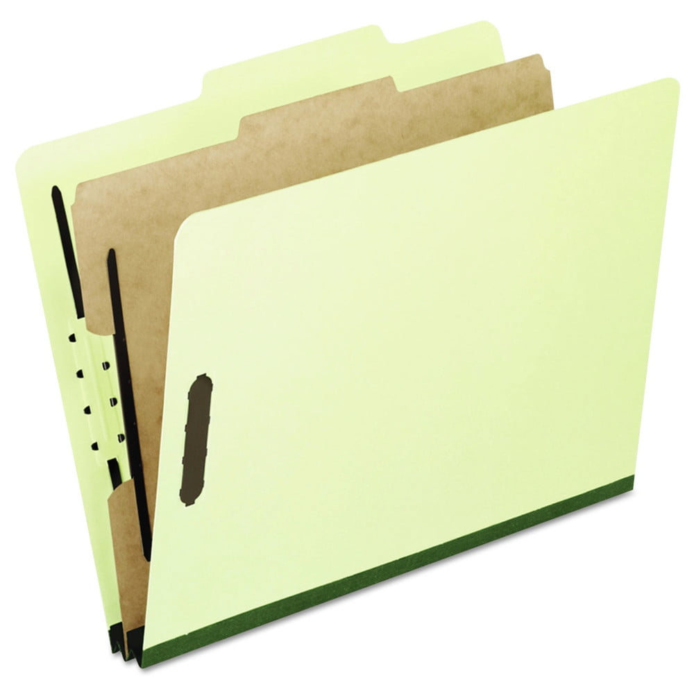Pendaflex Four-Section Pressboard Folders Legal 2/5 Tab Light Green 10 ...