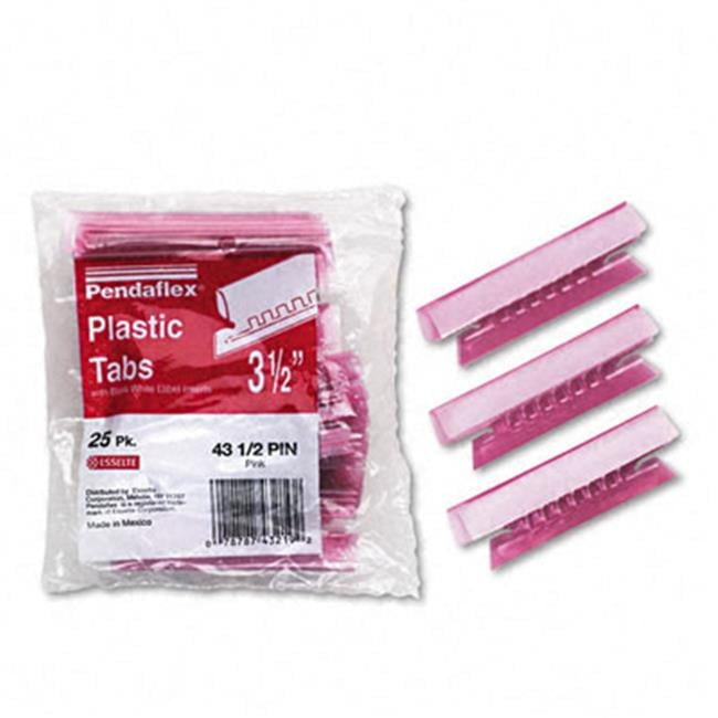 Pendaflex Hanging File Folder Tabs- 1/3 Tab- 3 1/2 in- Pink Tab/White ...