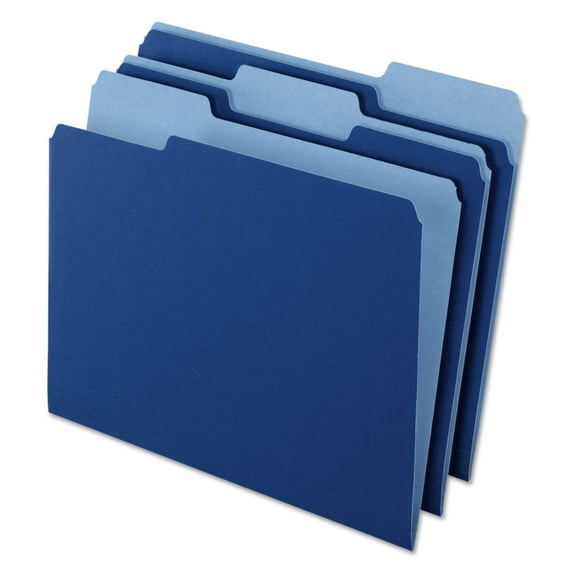 Pendaflex Interior File Folders, 1/3-Cut Tabs, Letter Size, Navy Blue ...