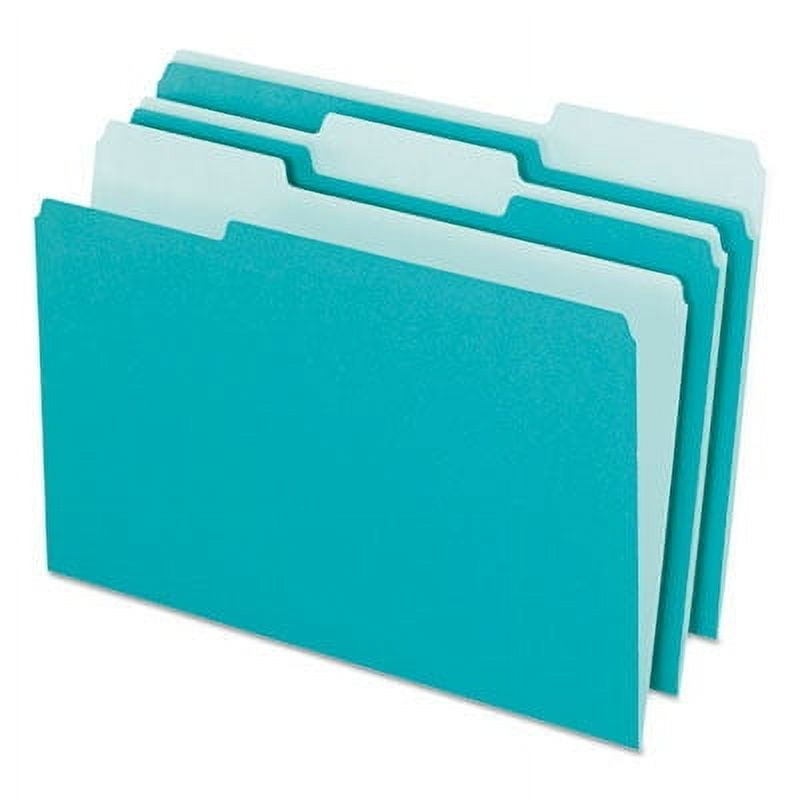 Pendaflex Interior File Folders 1/3 Cut Top Tab Letter Aqua 100/Box ...