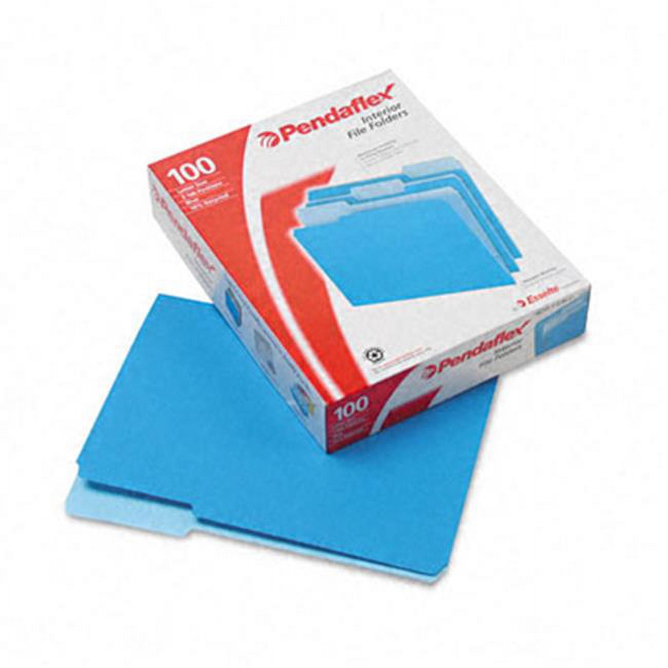 Pendaflex Interior File Folders- 1/3 Cut- Top Tab- Letter- Blue 100/Box ...