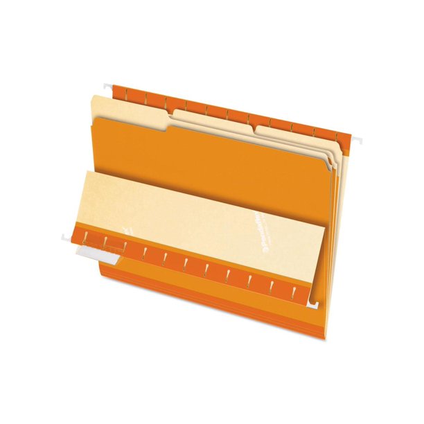Pendaflex Interior File Folders 1/3 Cut Top Tab Letter Orange 100/Box ...