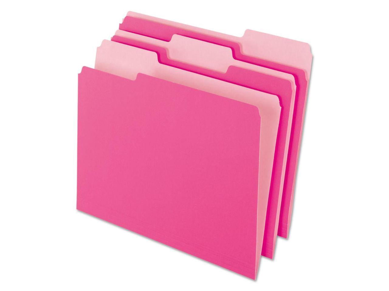 Esselte Pendaflex Pink Interior File Folders, 1/3 Cut Top Tab, Letter ...
