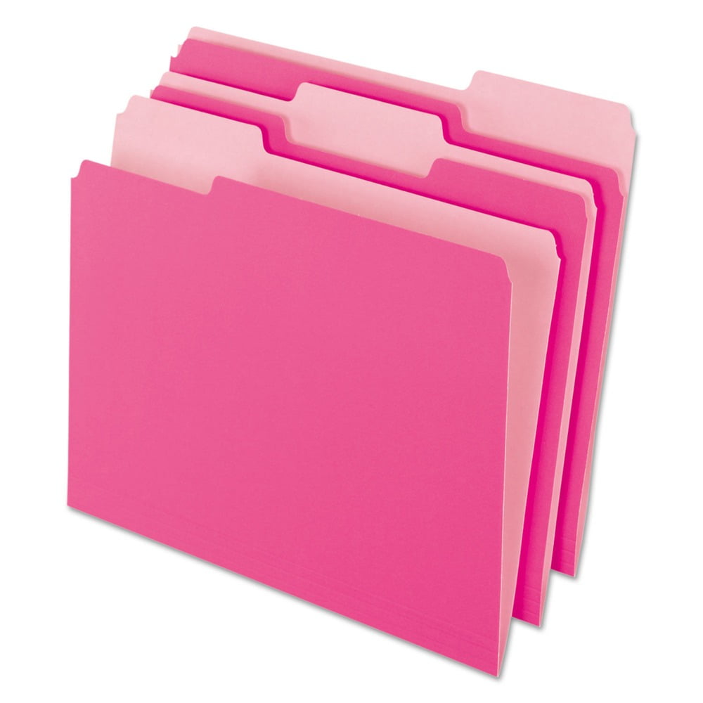 Esselte Pendaflex Pink Interior File Folders, 1/3 Cut Top Tab, Letter ...