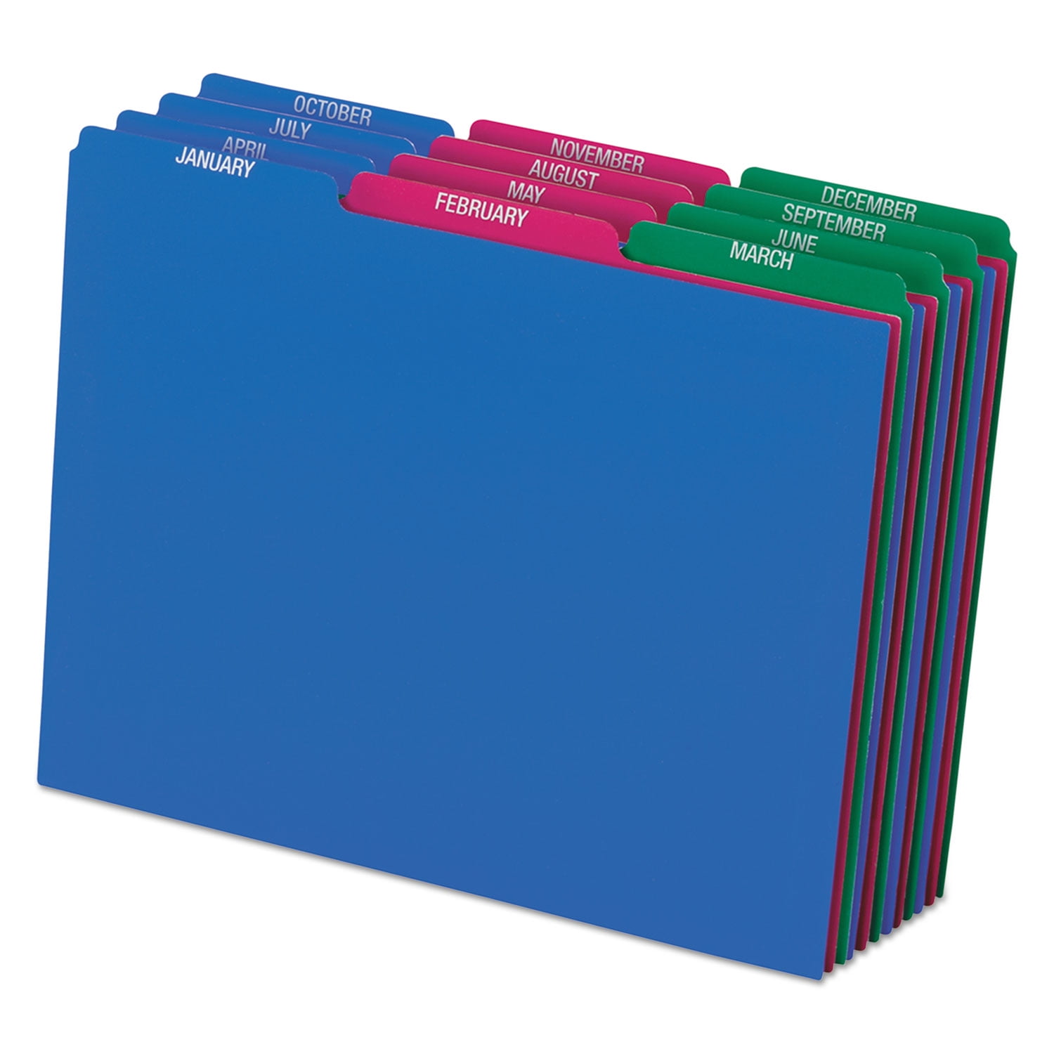 Pendaflex Monthly 1/3 Cut File Guides, Assorted Colors, 12 Count ...
