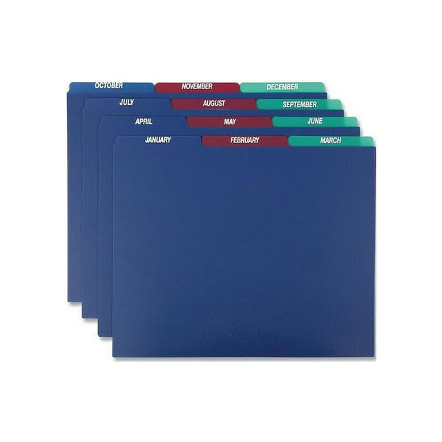 Pendaflex Monthly 1/3 Cut File Guides, Assorted Colors, 12 Count ...