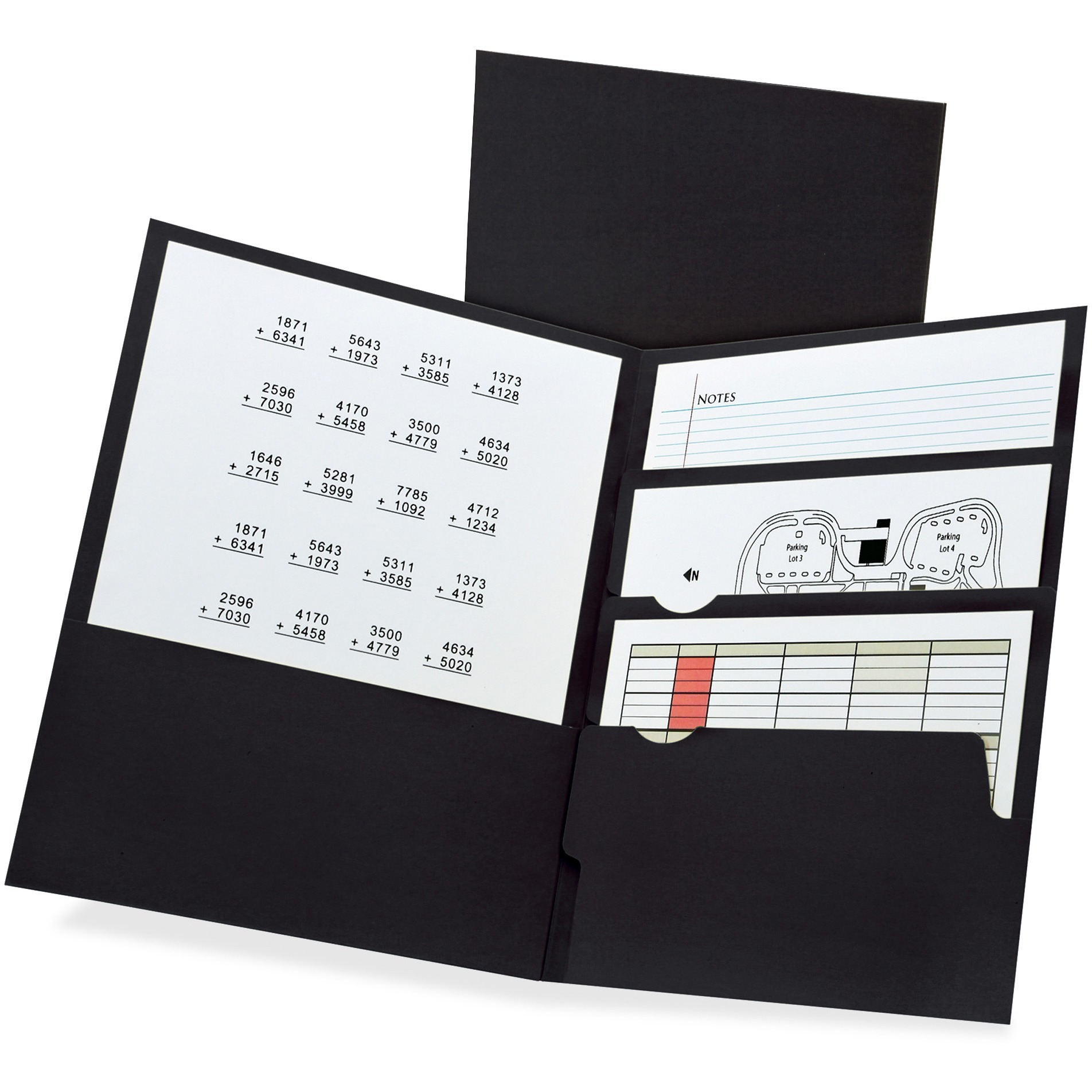 Pendaflex, PFX57403, Divide-It-Up Four-Pocket Folders, 20 / Box, Black ...