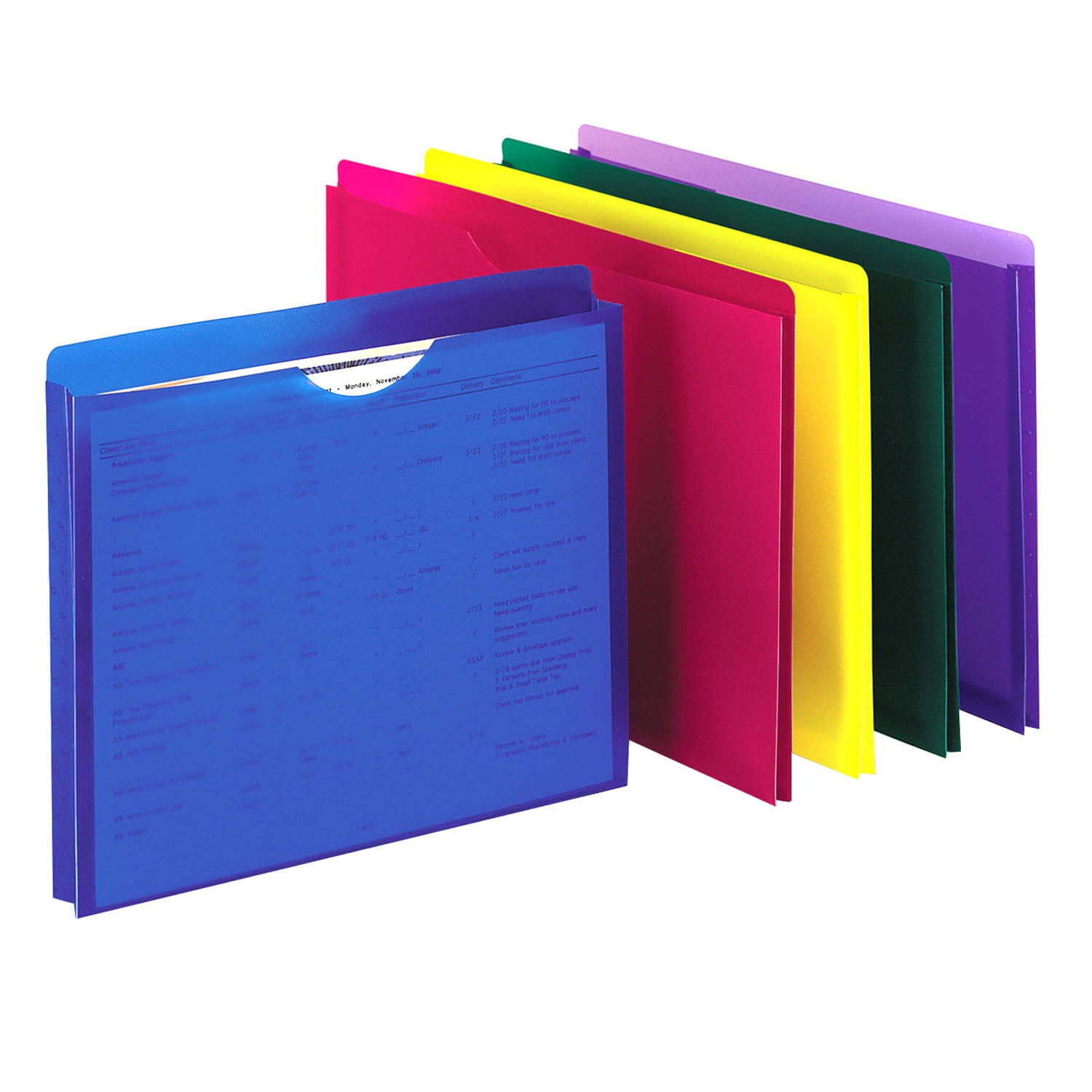 Pendaflex Poly File Jackets, Letter Size, Assorted Colors, Pack of 10 ...