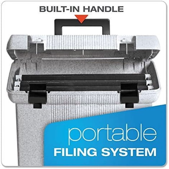 Pendaflex Portable File Box with File Rails, Hinged Lid with Double ...