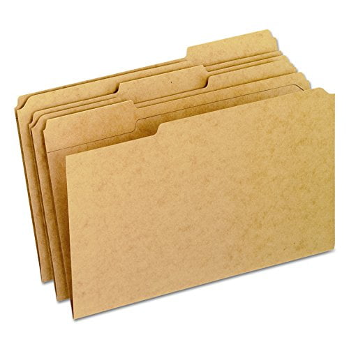 Pendaflex RK15313 Two-Ply Dark Kraft File Folders, 1/3 Cut Top Tab ...