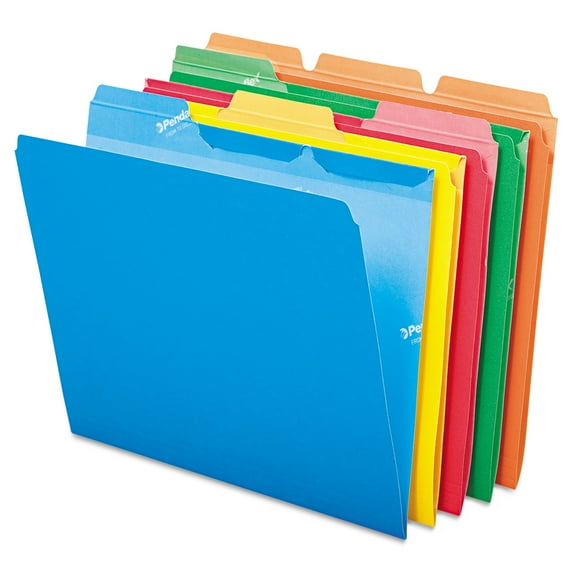 Pendaflex Ready-Tab File Folders 1/3 Cut Top Tab Letter Assorted Colors ...