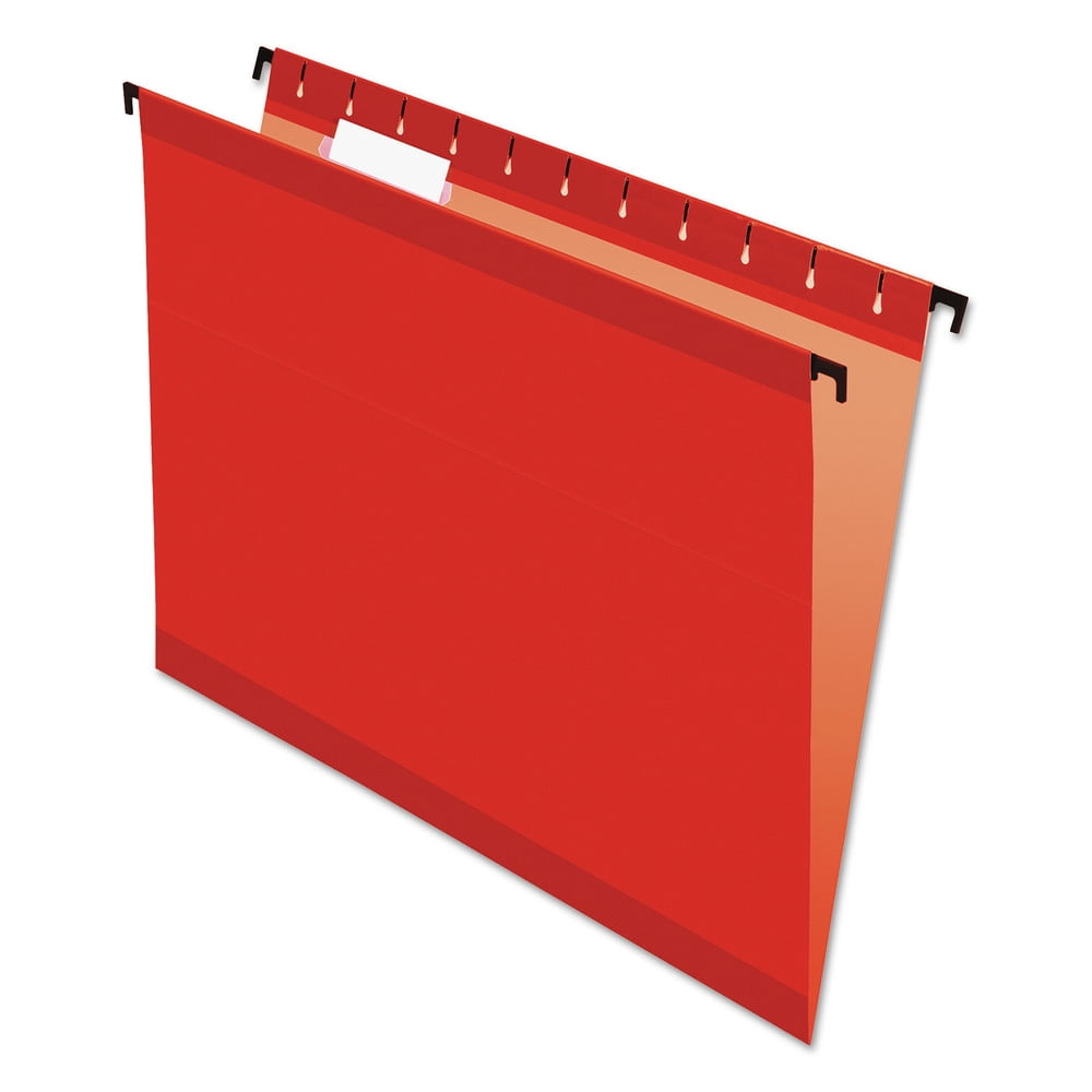 Pendaflex SureHook Hanging File Folder, Letter Size, 1/5 Cut Tabs, Red ...