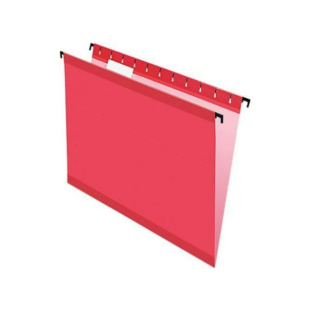 Pendaflex SureHook Hanging File Folder, Letter Size, 1/5 Cut Tabs, Red ...