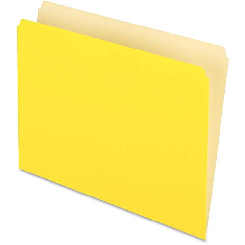 Pendaflex Two-Tone Color File Folders, Letter Size, Yellow, Straight ...