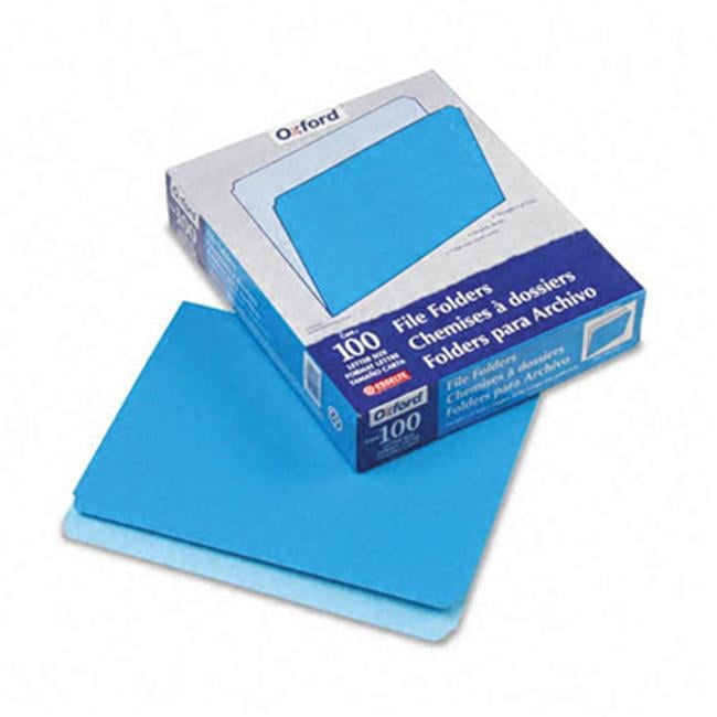 Pendaflex Two-Tone File Folders- Straight Cut- Top Tab- Letter- Blue ...
