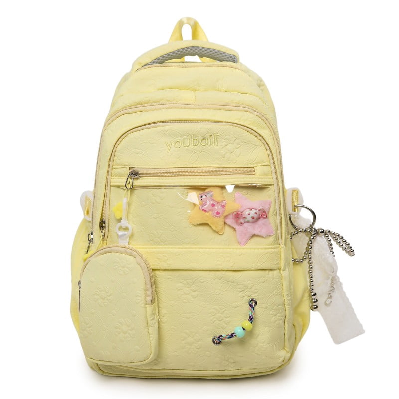 Pendant Accent Backpack 16.54" Nylon Floral Large Capacity Multi-pocket ...
