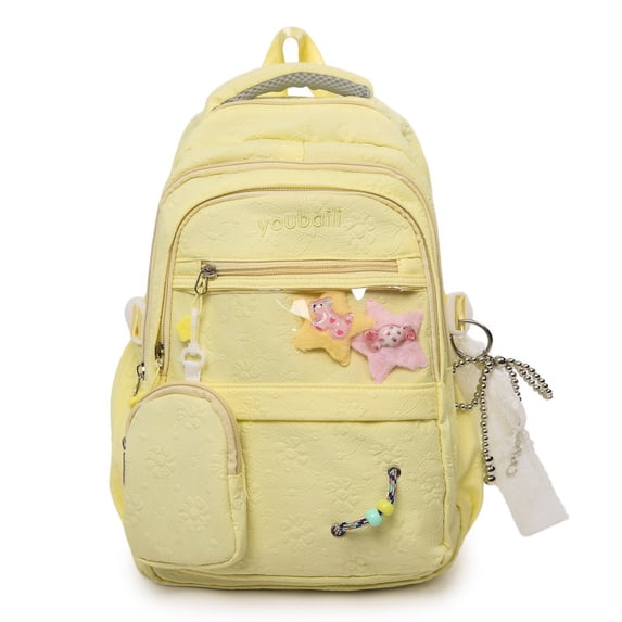 Pendant Accent Backpack 16.54" Nylon Floral Large Capacity Multi-pocket ...