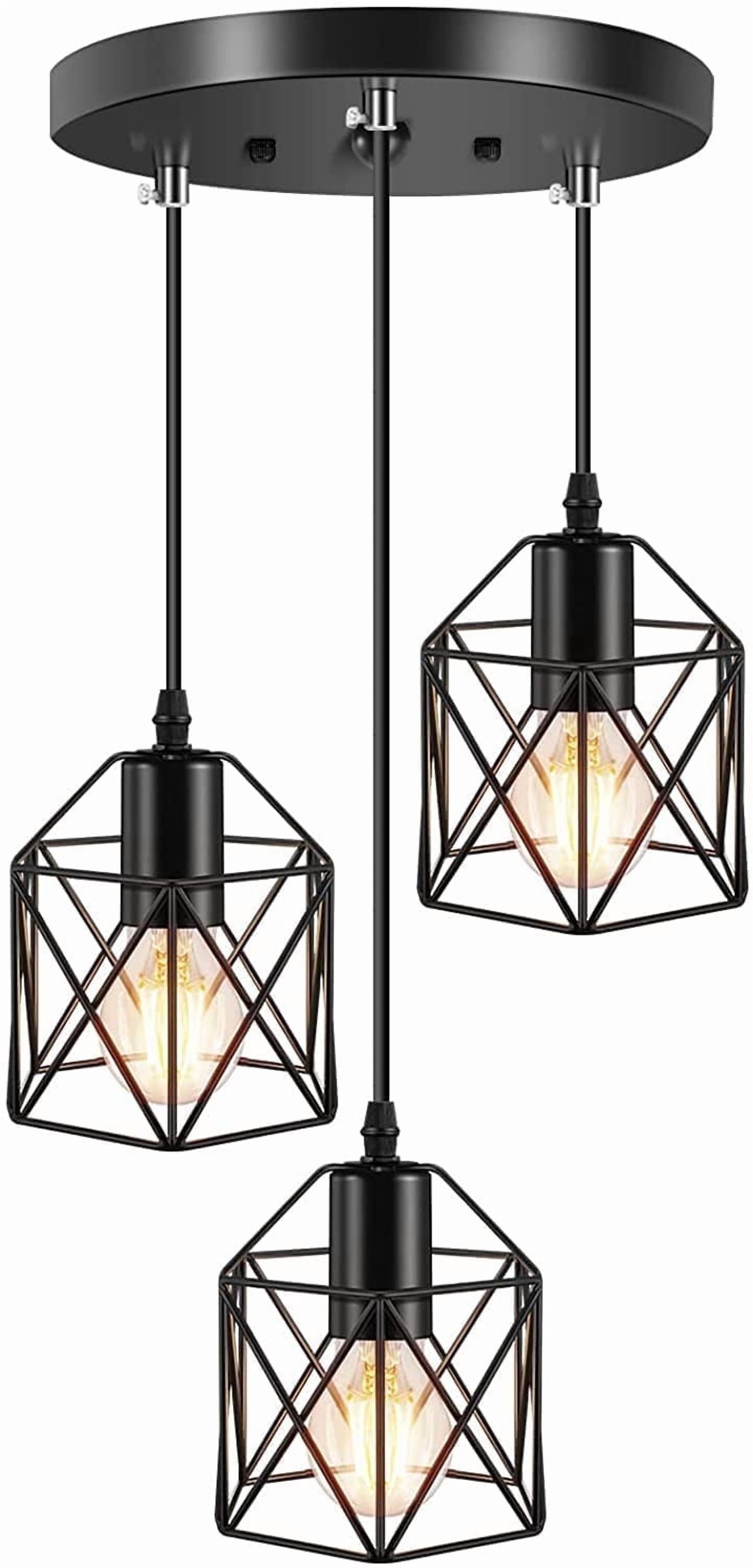 Pendant Light Fixture 3 Lights, Adjustable Hanging Light Fixtures, 3 ...
