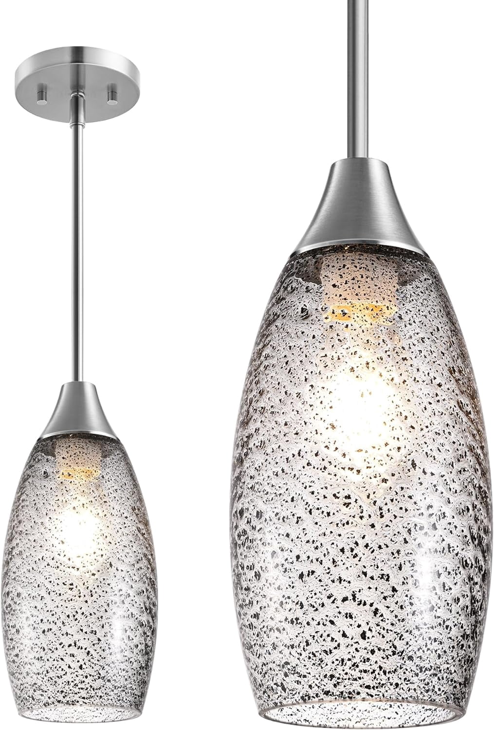 Pendant Light Fixture, Handcrafted Art Glass Hanging Light, Hardwired ...