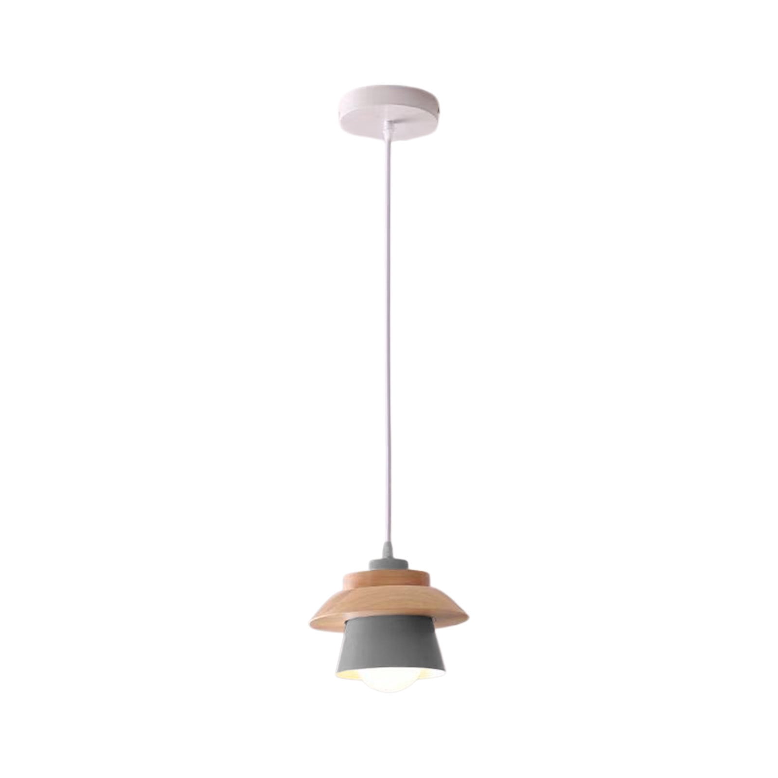 Pendant Light Gray Iron Pendant Light with Warm White Glow, Modern ...