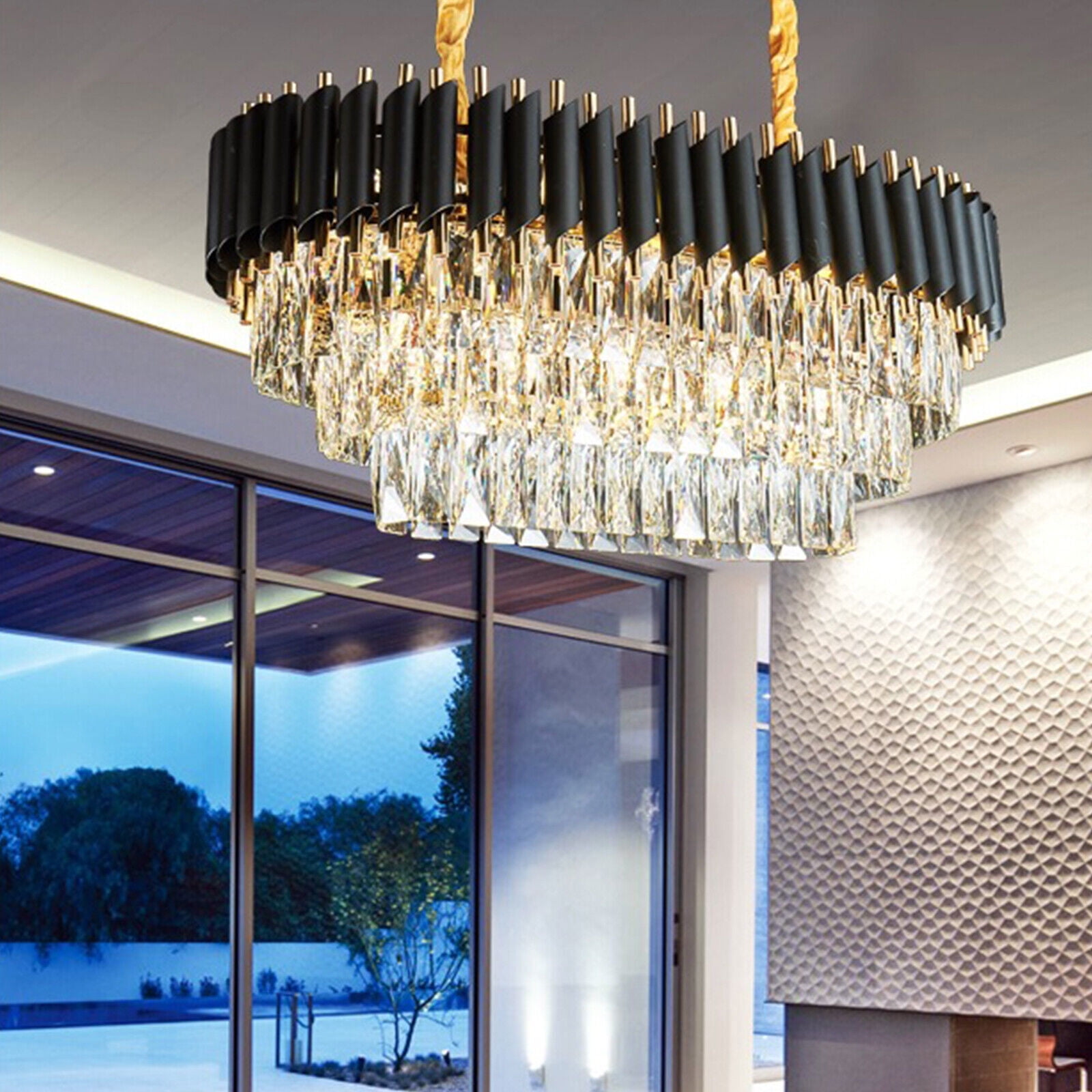 Pendant Light Lighting Fixture Modern Luxury Crystal Chandelier Ceiling ...