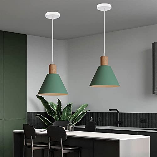 Pendant Light Modern Lantern Lighting with Wood Pattern Minimalist ...