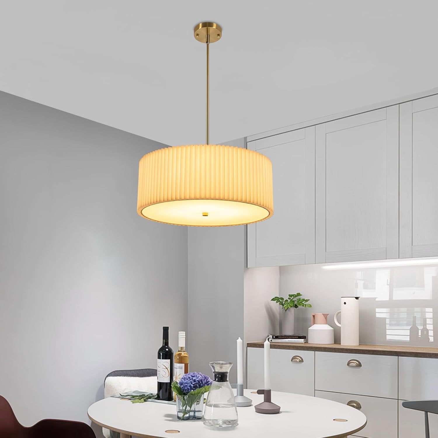 Pendant Light, Modern White Round Paper Lamp, Hanging Paper Lamp Shade ...