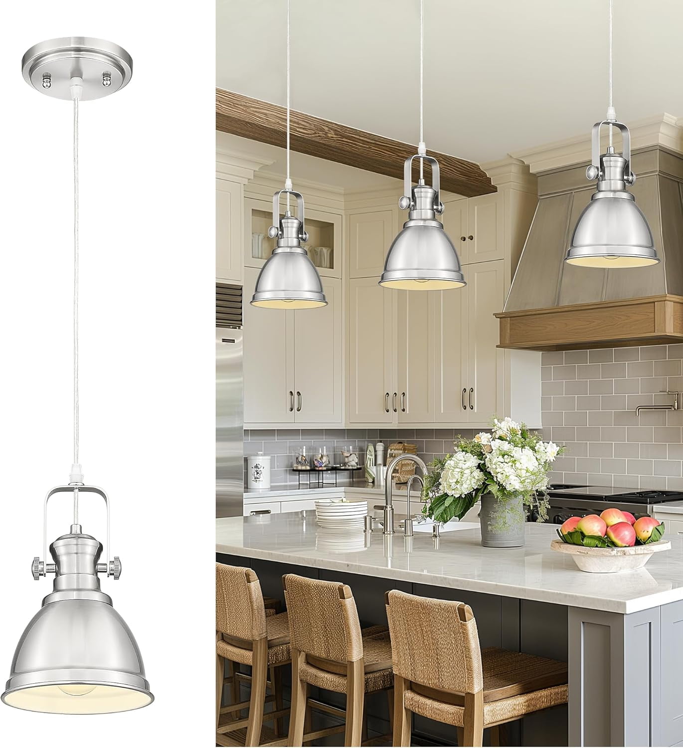 Pendant Lights Kitchen Island, Farmhouse Hanging Lights Fixtures with ...