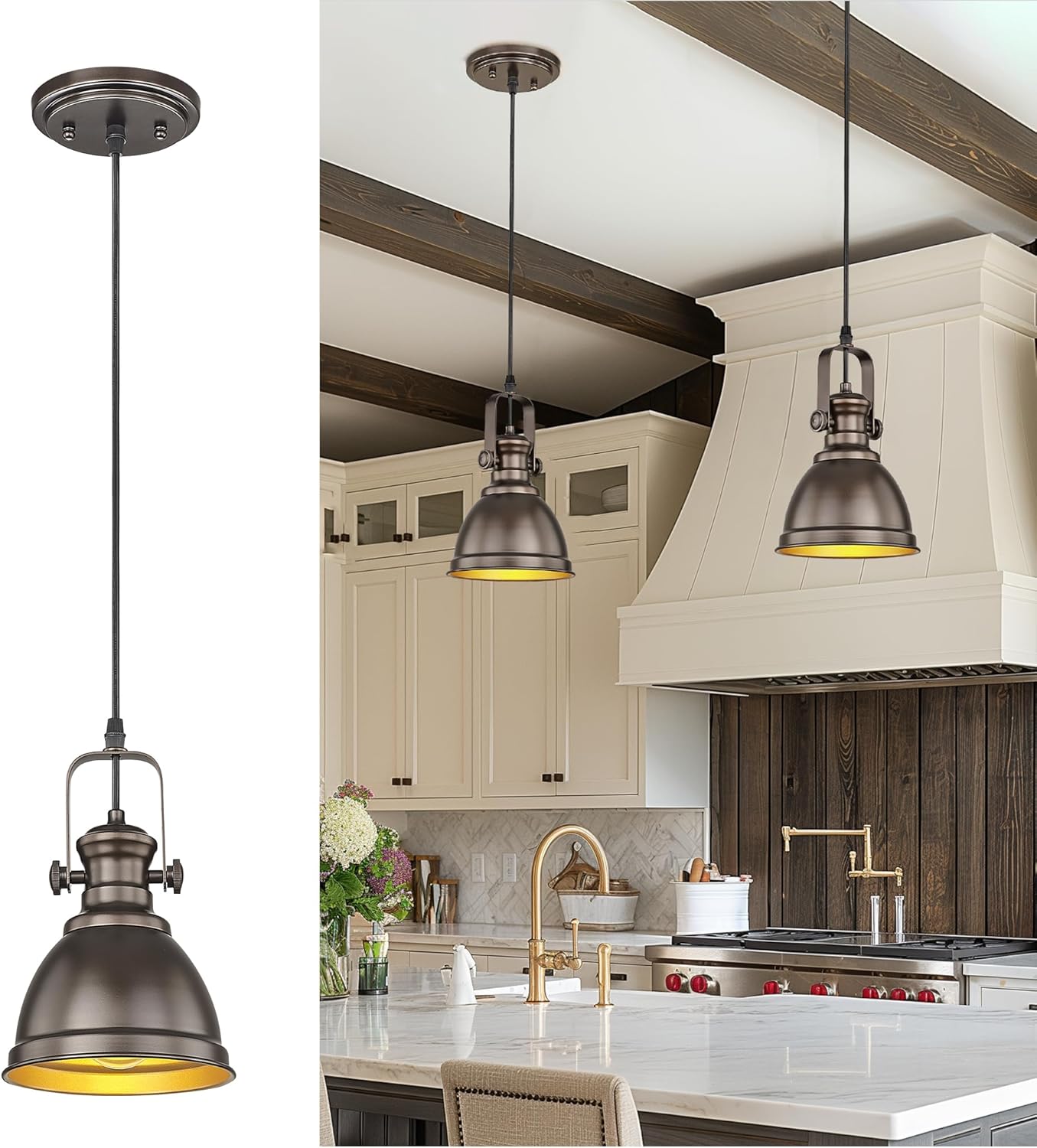 Pendant Lights Kitchen Island, Farmhouse Hanging Lights Fixtures with ...