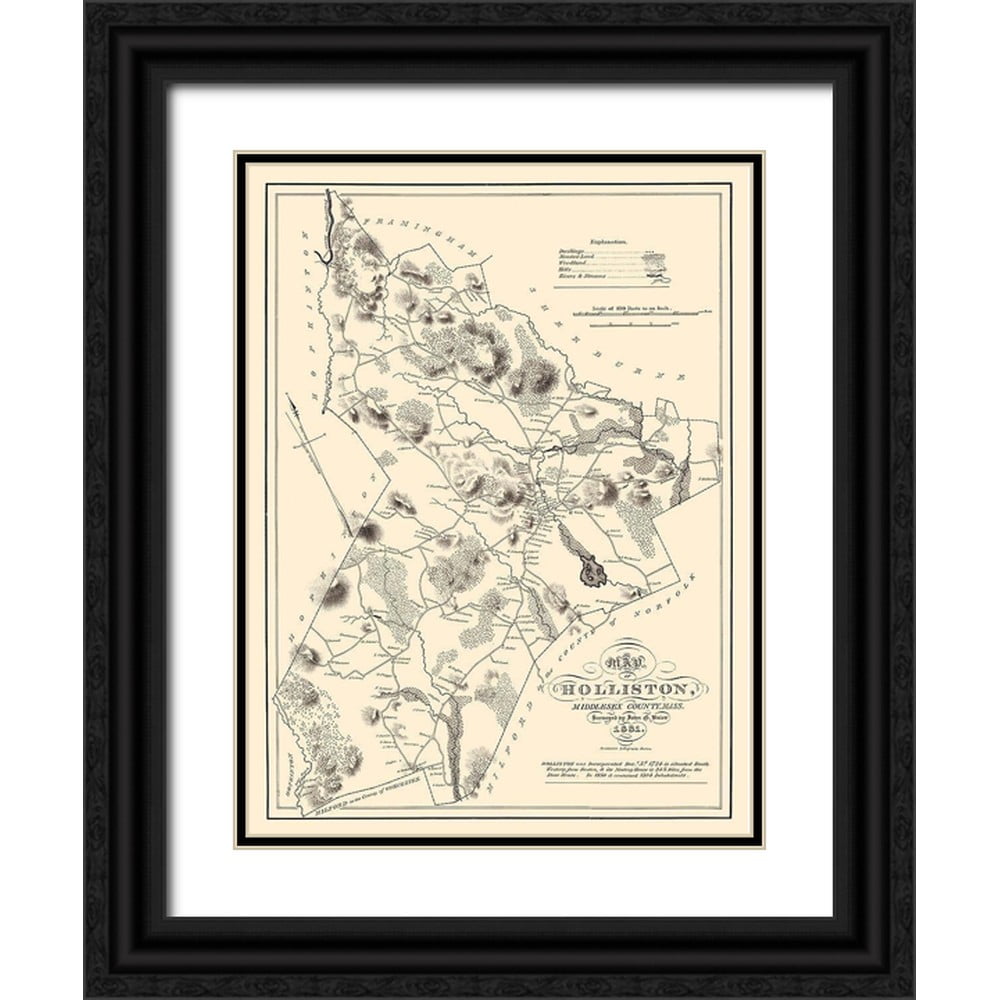 Pendleton 11x14 Black Ornate Wood Framed with Double Matting Museum Art ...