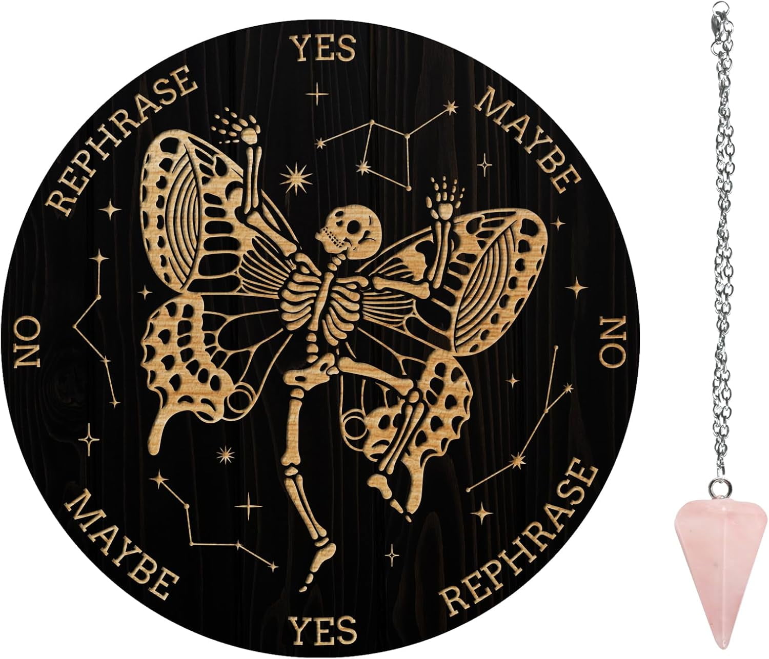 Pendulum Board Set Wooden Dowsing Divination Board Metaphysical Message ...