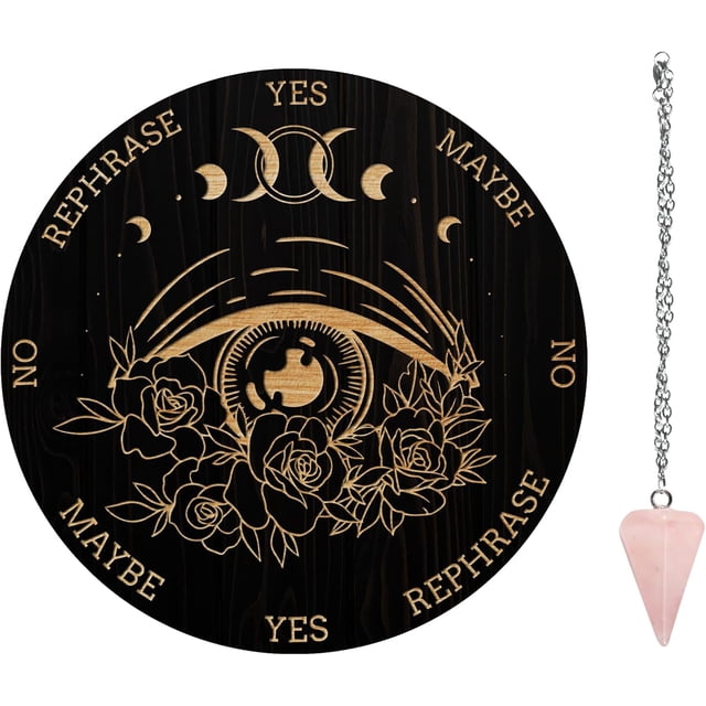Pendulum Board Set Wooden Dowsing Divination Board Metaphysical Message ...