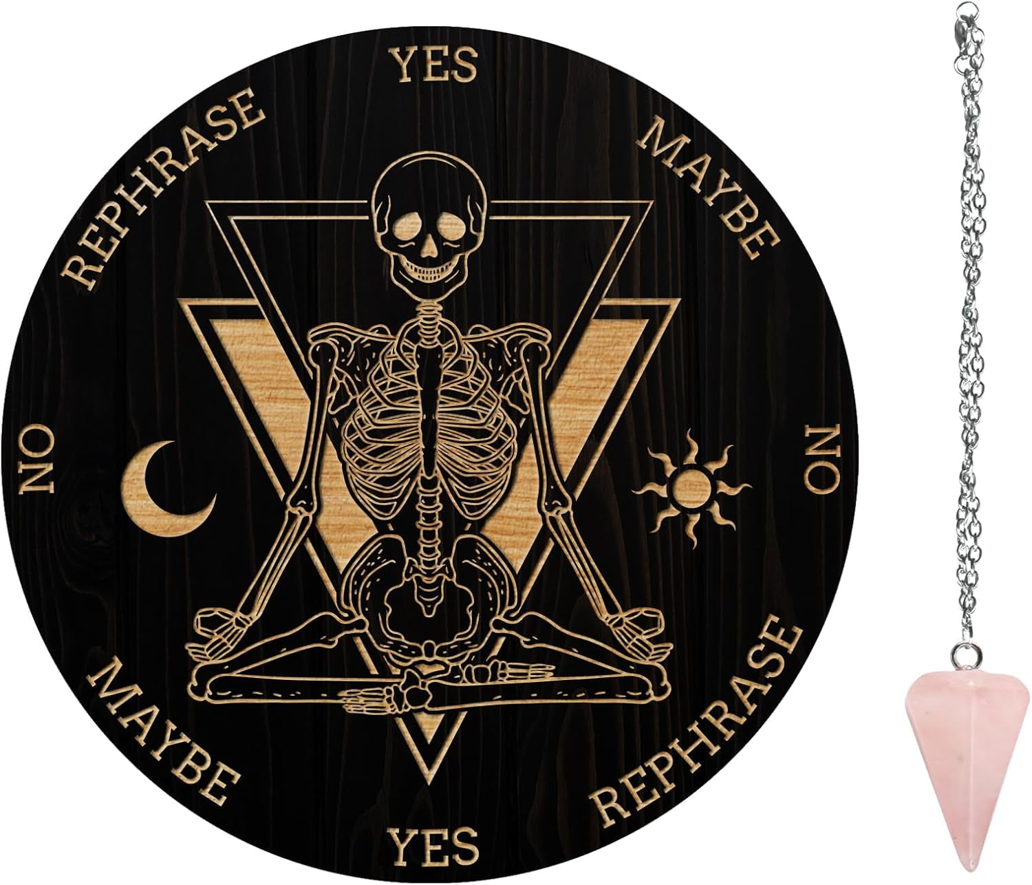 Pendulum Board Set Wooden Dowsing Divination Board Metaphysical Message ...