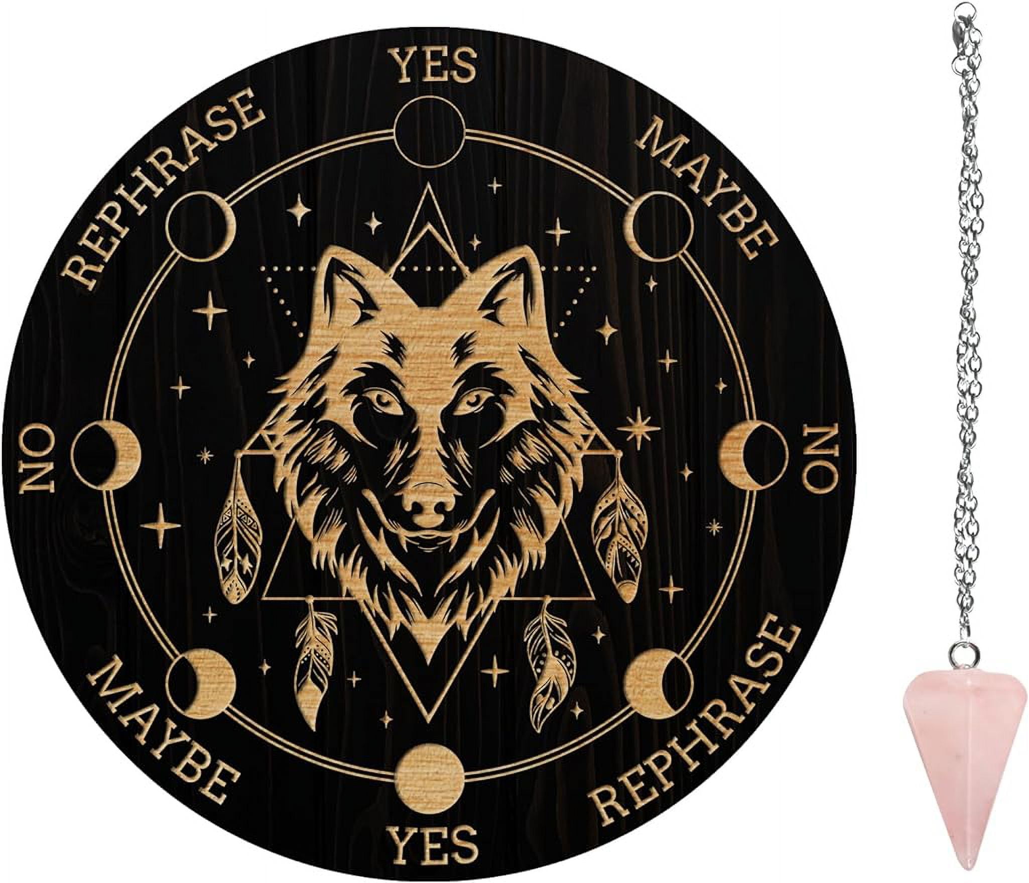 Pendulum Board Set Wooden Dowsing Divination Board Metaphysical Message ...