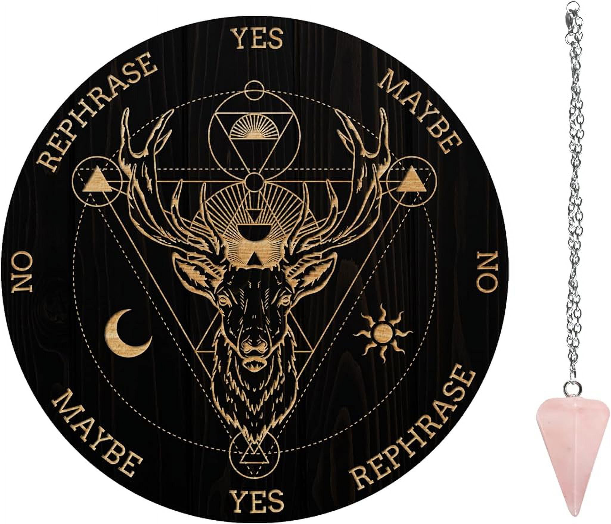 Pendulum Board Set Wooden Dowsing Divination Board Metaphysical Message ...