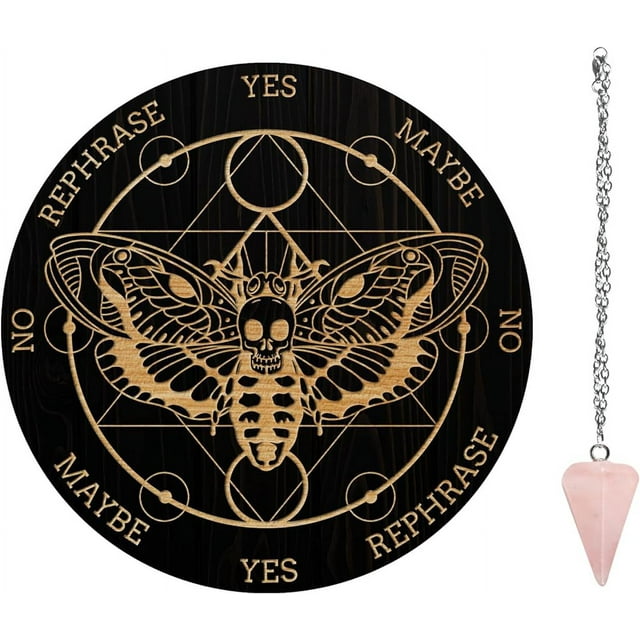 Pendulum Board Set Wooden Dowsing Divination Board Metaphysical Message ...